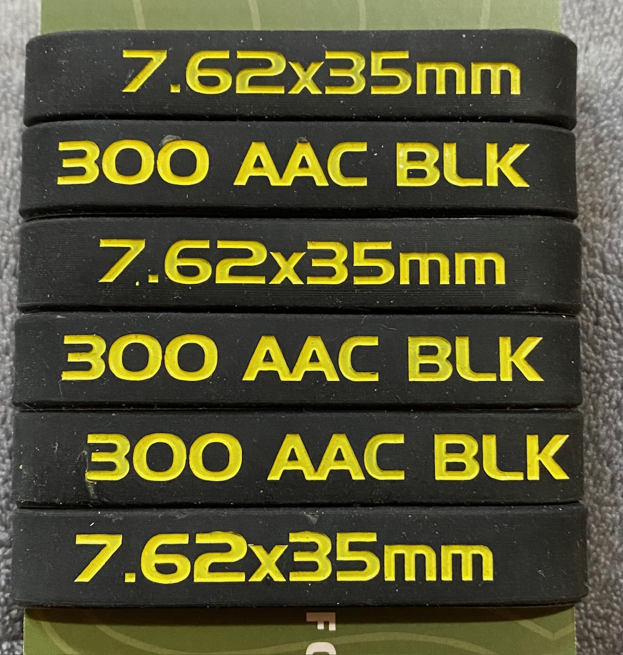 300 AAC Blackout SECONDS Marking Band 6 pack (Black-Yellow ...
